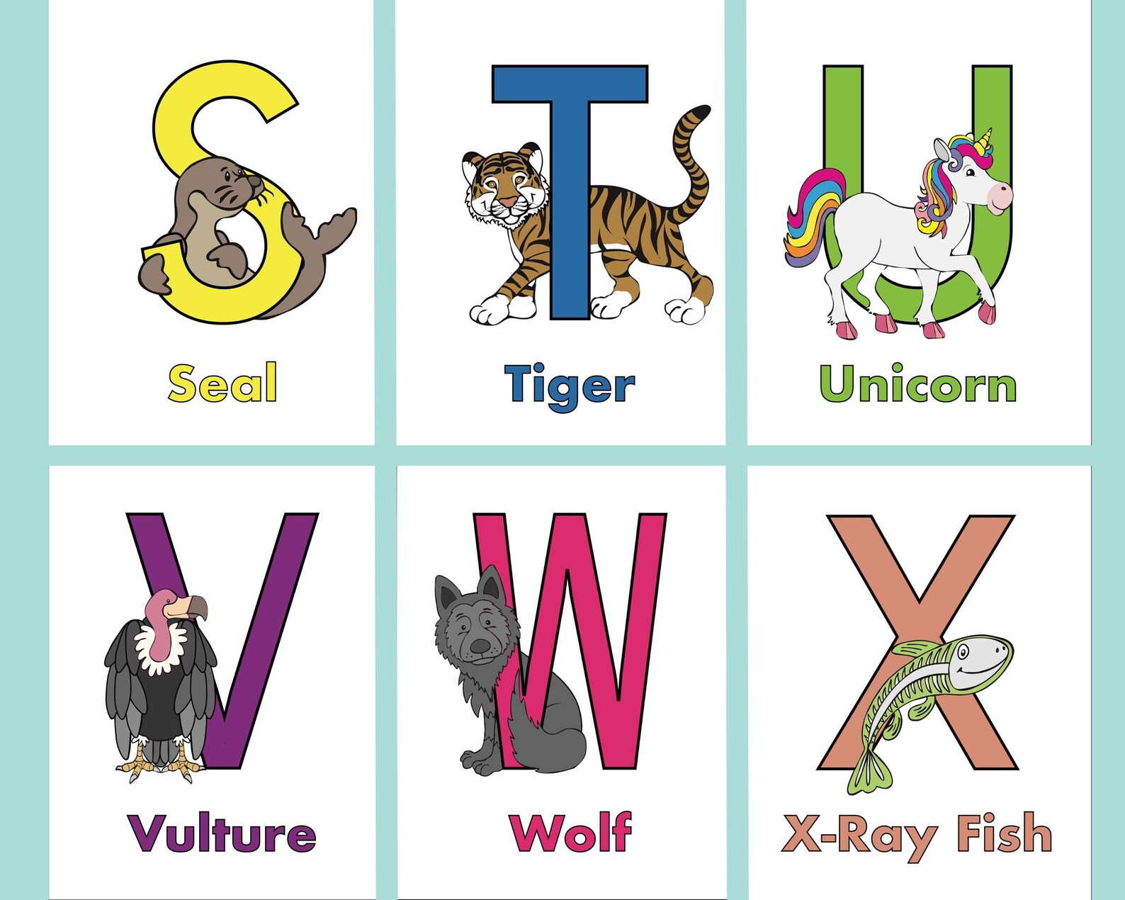 Animal Baby Art Print Alphabet Art Nursery Wall Art - Etsy