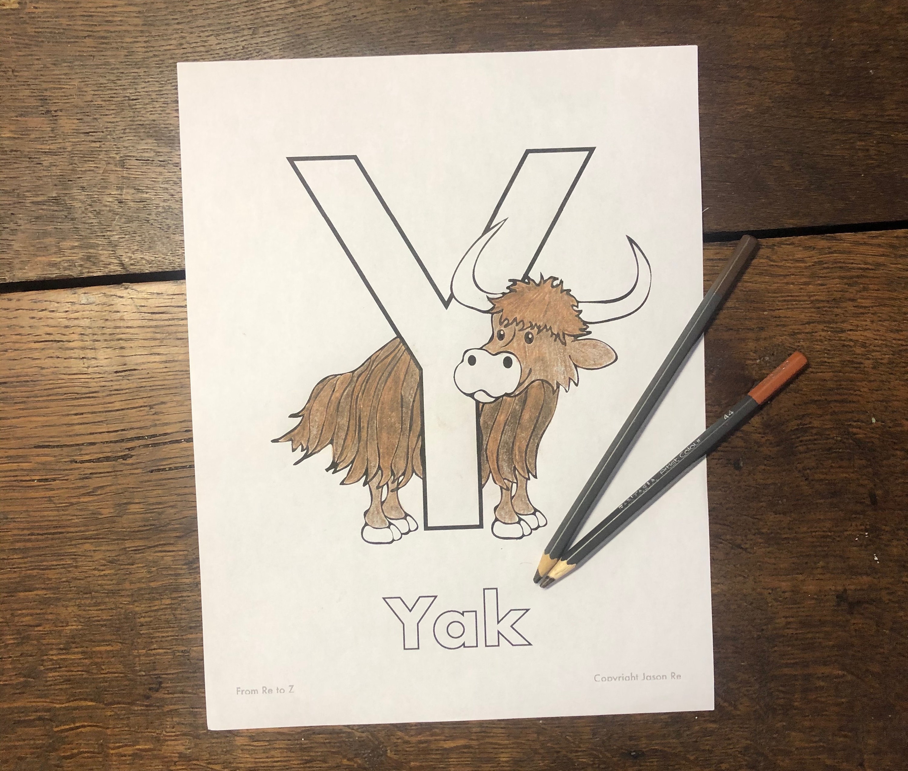 Y is for Yak | Abcs Coloring Page | Alphabet | Printable Digital ...