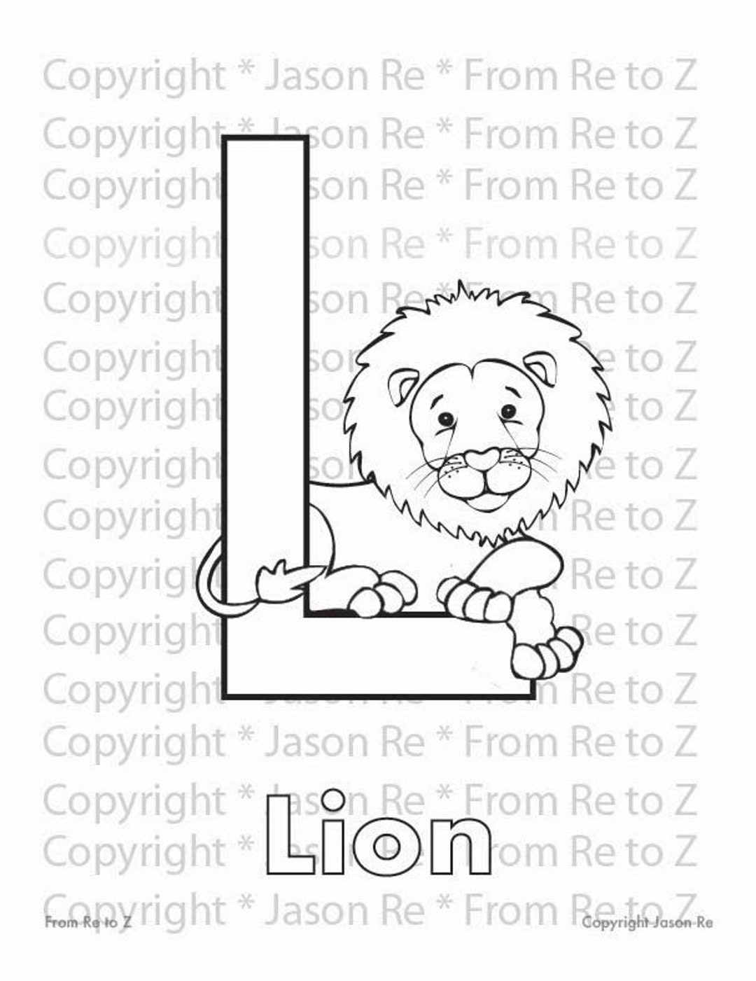 L is for Lion | Abcs Coloring Page | Alphabet | Printable Digital ...