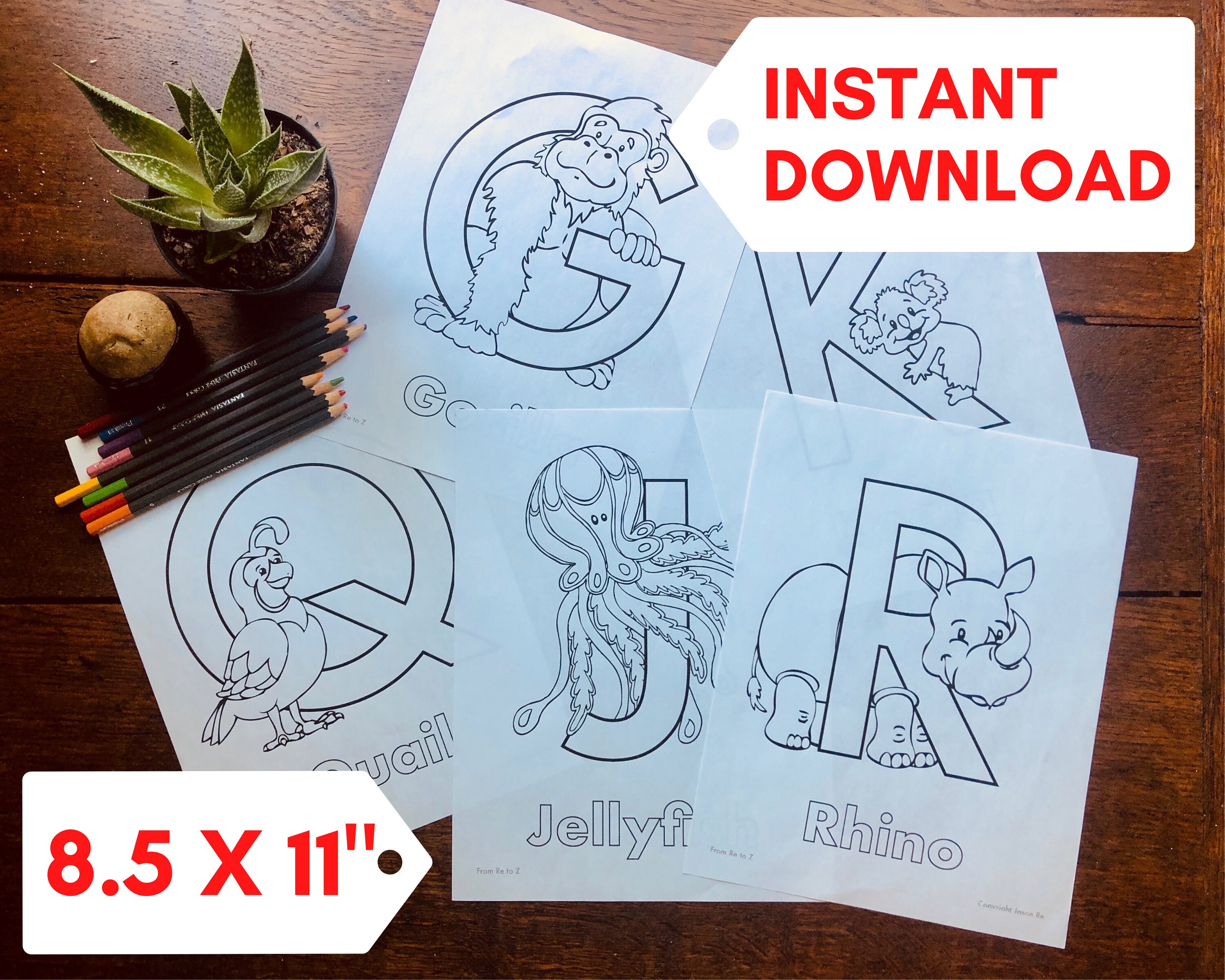 ABC Coloring Book for Children and Adults| Alphabet Animals | Classroom ...