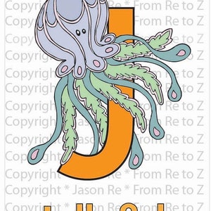 J is for Jellyfish | Abcs Coloring Page | Alphabet | Printable Digital ...