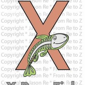X is for X-ray Fish | Abcs Coloring Page | Alphabet | Printable Digital ...