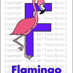 F is for Flamingo | Abcs Coloring Page | Alphabet | Printable Digital ...