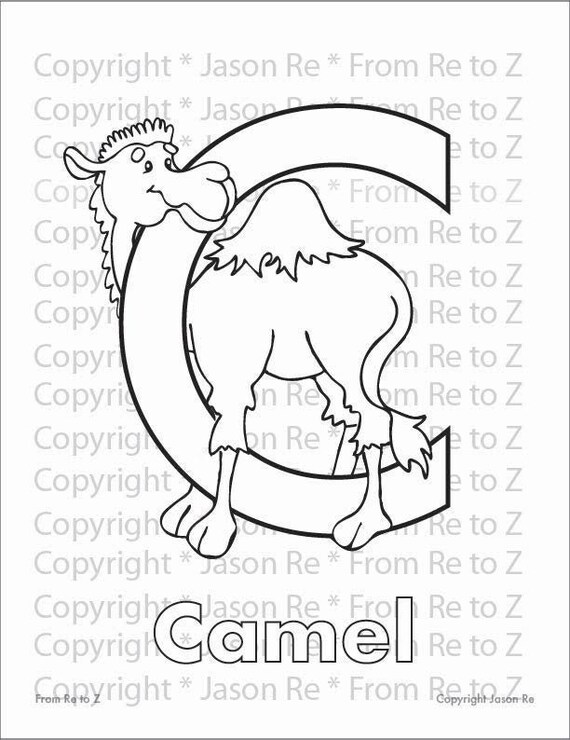 C is for Camel Abcs Coloring Page Alphabet Printable | Etsy