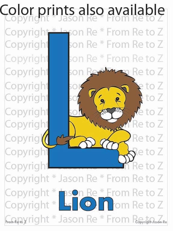 L is for Lion | Abcs Coloring Page | Alphabet | Printable Digital ...
