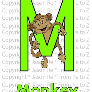 M is for Monkey | Abcs Coloring Page | Alphabet | Printable Digital ...