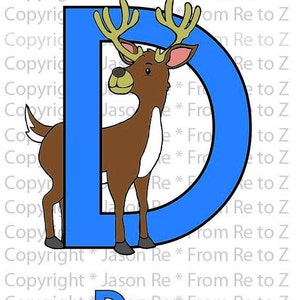 D is for Deer | Abcs Coloring Page | Alphabet | Printable Digital ...