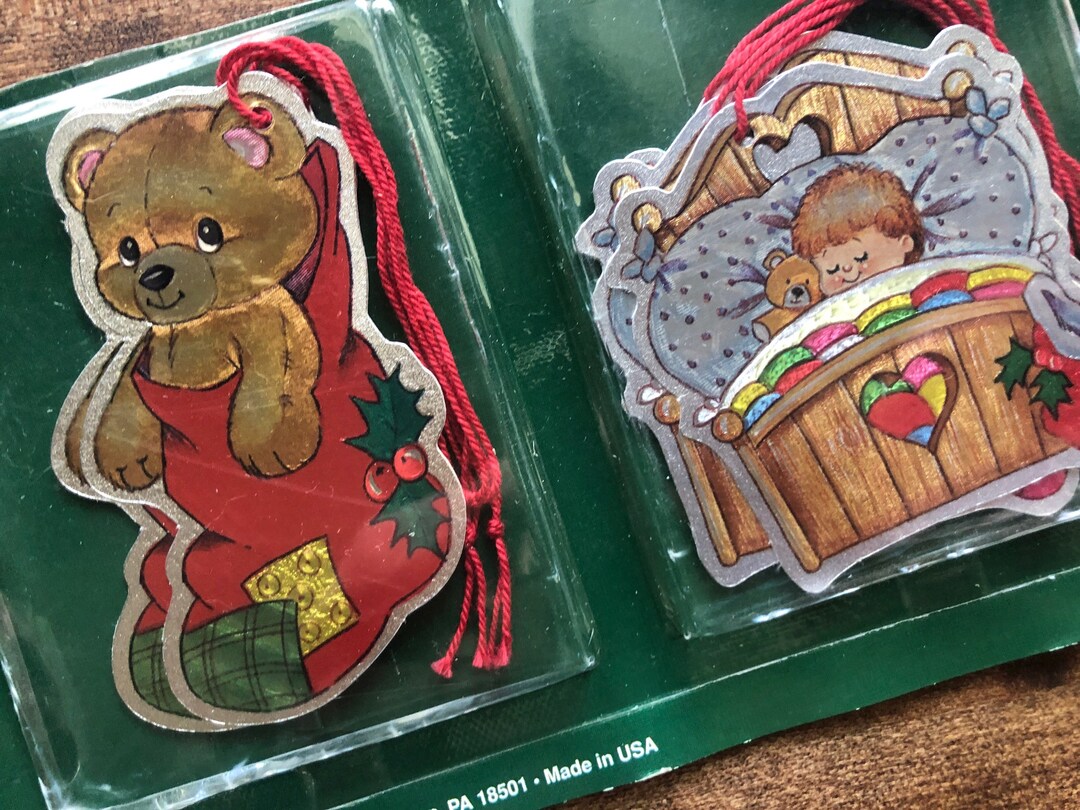 Vintage Paper Magic Metallic Christmas Gift Tags 92400-K CUTE Teddy ...