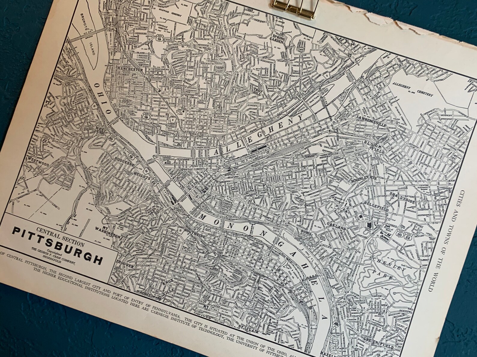 11x14 Vintage Map Page From 1930s many Major Cities - Etsy