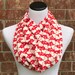 Valentine's Day Scarf Red White Scarf Hearts Infinity Scarf Hearts ...