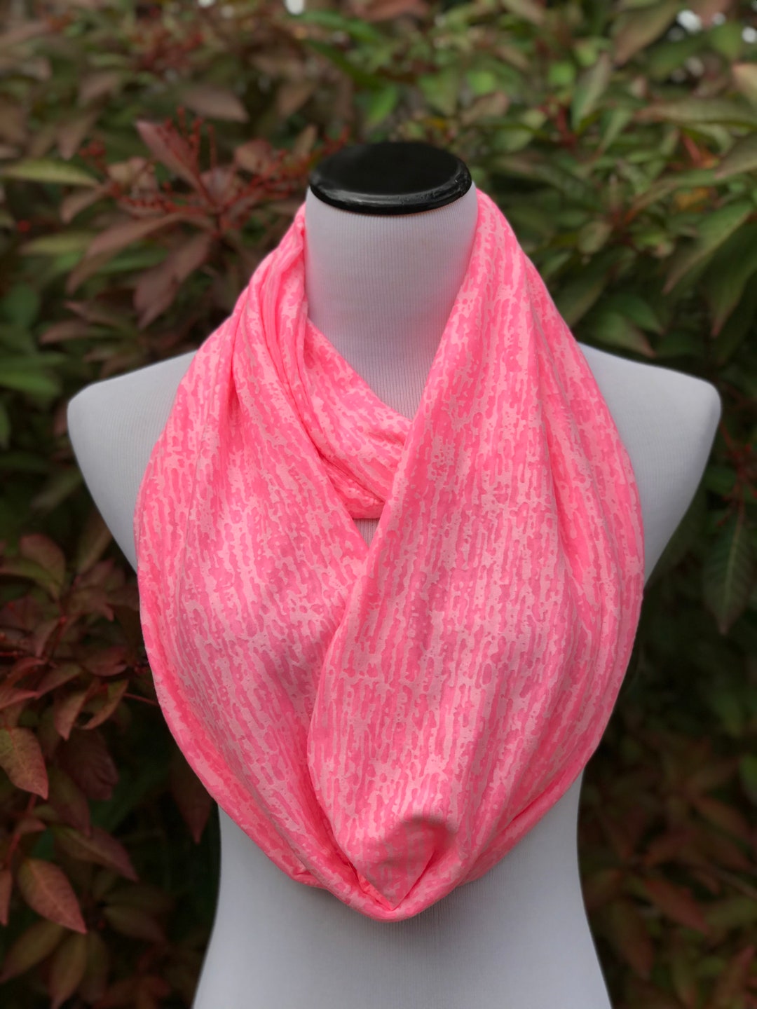 Pink Scarf Super Soft Infinity Scarf Spring Scarf Burnout Jersey Knit ...