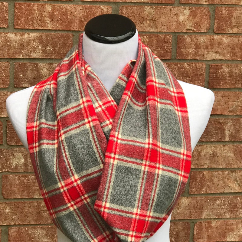 Plaid Infinity Scarf - Etsy