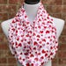 Hearts Scarf Valentine's Day Scarf Infinity Scarf or Regular Two Ends ...