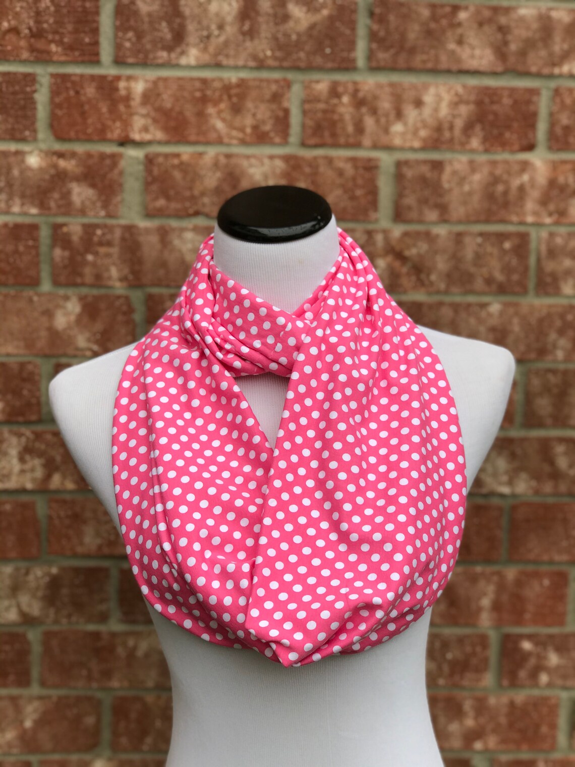 Pink Scarf Infinity Scarf Pink White Polka Dot Scarf Toddler | Etsy