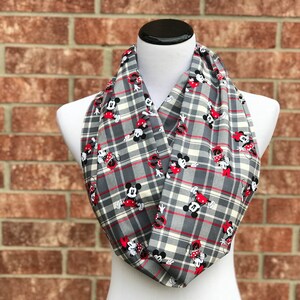 Mickey Scarf Mouse Scarf Infinity Scarf for Mickey Lovers Scarf Plaid ...