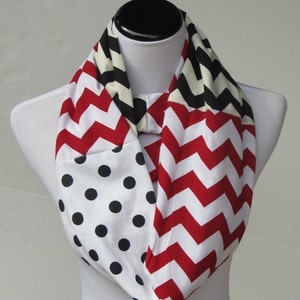 Atlanta Falcons Infinity Scarf Football Chevron and Polka Dot Scarf Red ...
