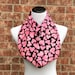 Hearts Scarf Valentine's Day Scarf Infinity Scarf Pink Fuchsia Black ...