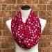 Hearts Scarf Valentine's Day Scarf Infinity Scarf Red Pink Fuchsia ...