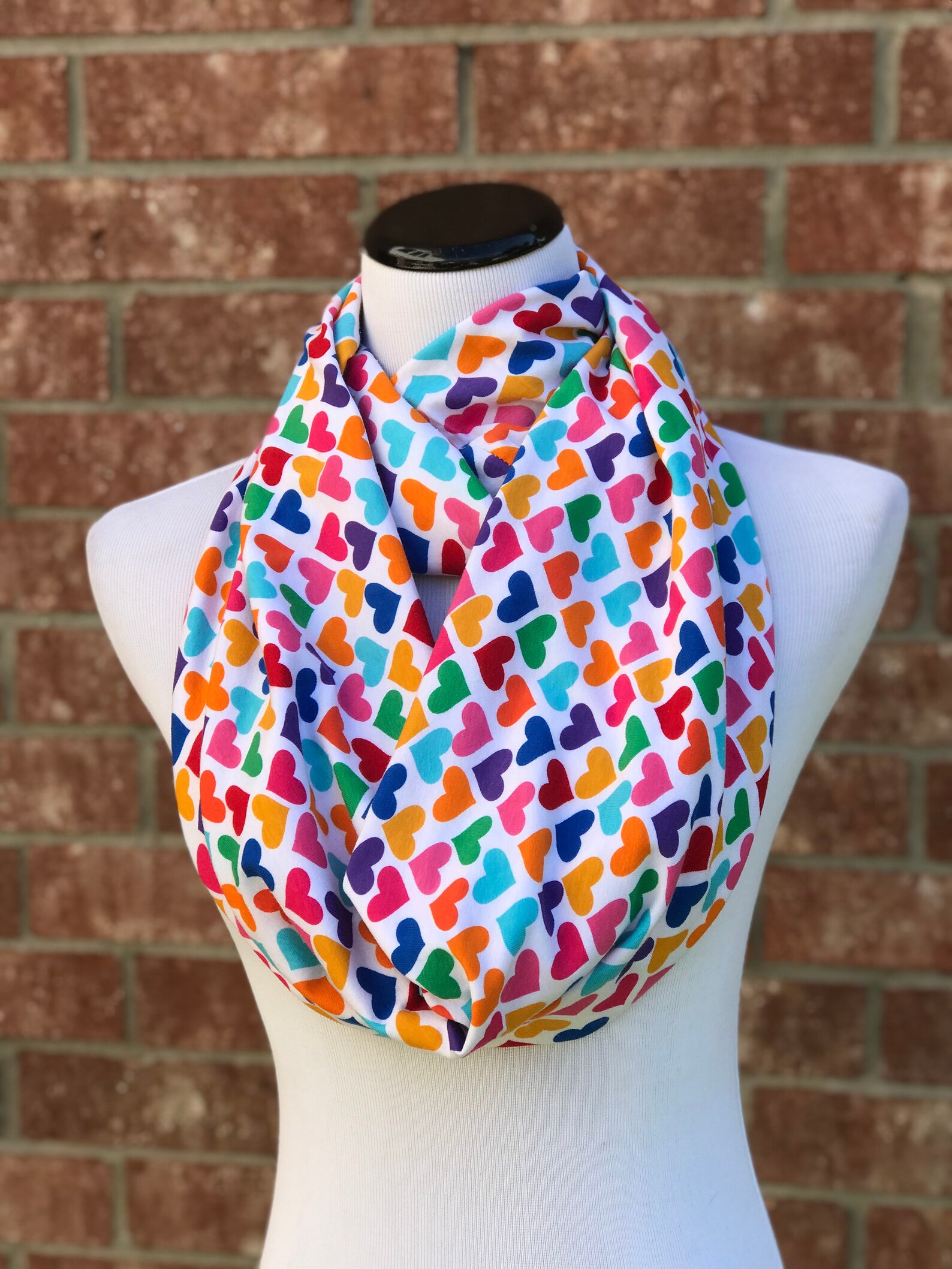 Valentine's Day Scarf Hearts Scarf Pink Yellow Green Blue - Etsy