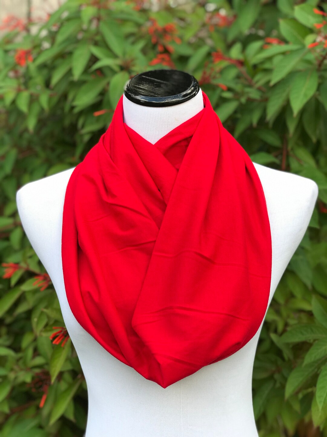 Red Scarf Valentine's Day Scarf Christmas Red Infinity Scarf Lipstick ...