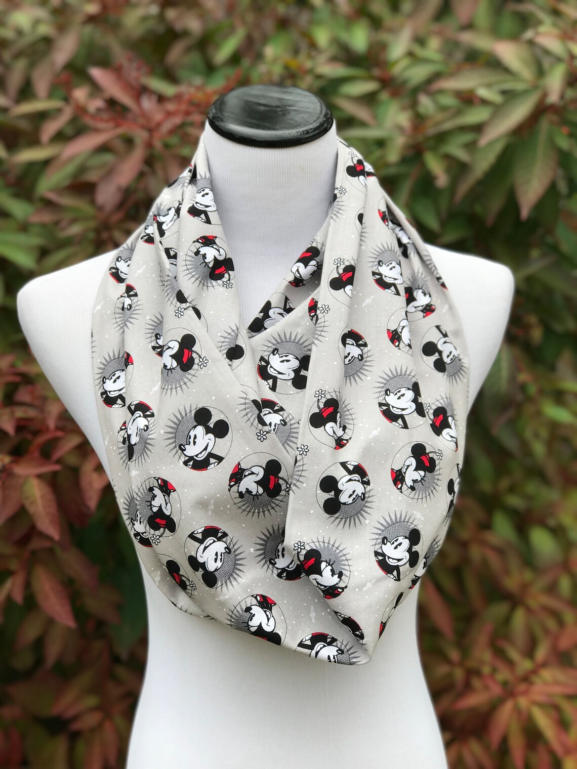 Mickey Scarf Mouse Scarf Cotton Infinity Scarf for Mickey Lovers Scarf ...