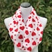 Hearts Scarf Valentine's Day Scarf Infinity Scarf White Red Hearts ...