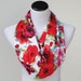 Floral Scarf Poppy Scarf Mother's Day Scarf Infinity Scarf Poppy Flower ...
