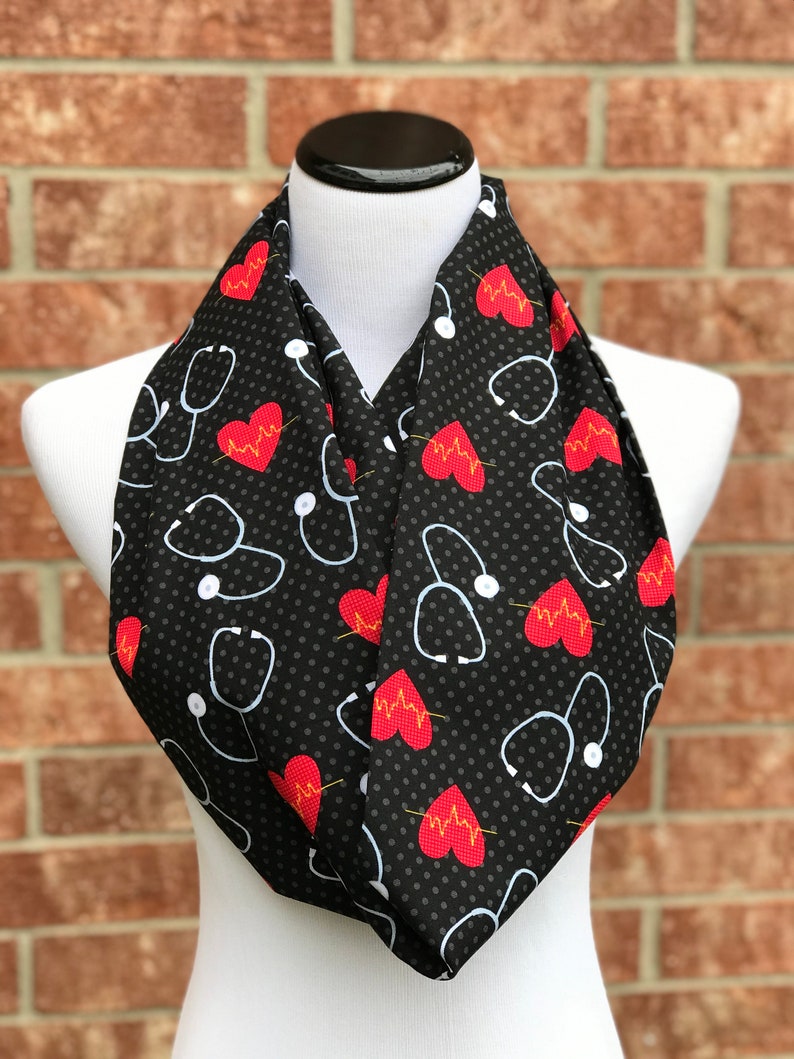 Valentine Day Heart Scarf Red Black Dot Heartbeat Scarf - Etsy