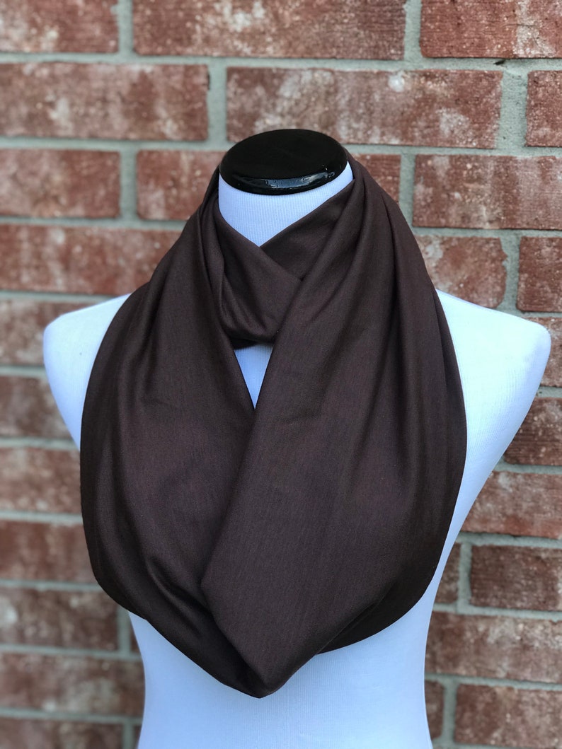 Brown Scarf Chocolate Brown Infinity Scarf Loop Scarf Circle - Etsy