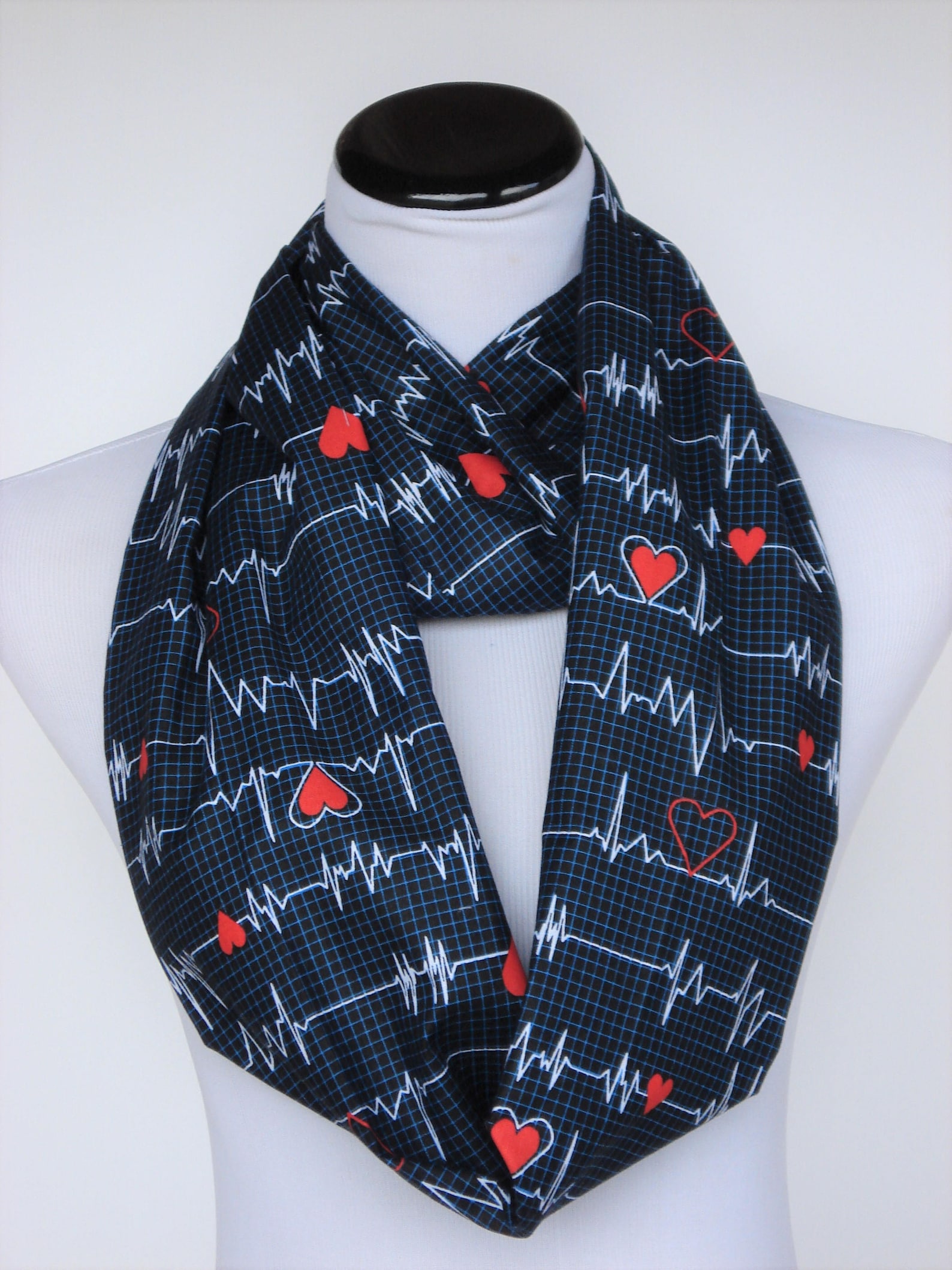 Heartbeat Scarf Infinity Scarf Love Nurse Scarf Heart Scarf - Etsy