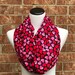Hearts Scarf Valentine's Day Scarf Infinity Scarf Red Pink Fuchsia ...