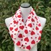 Hearts Scarf Valentine's Day Scarf Infinity Scarf White Red Hearts ...