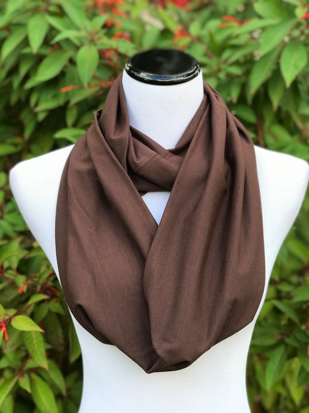 Brown Scarf Chocolate Brown Infinity Scarf Loop Scarf Circle Scarf Soft ...