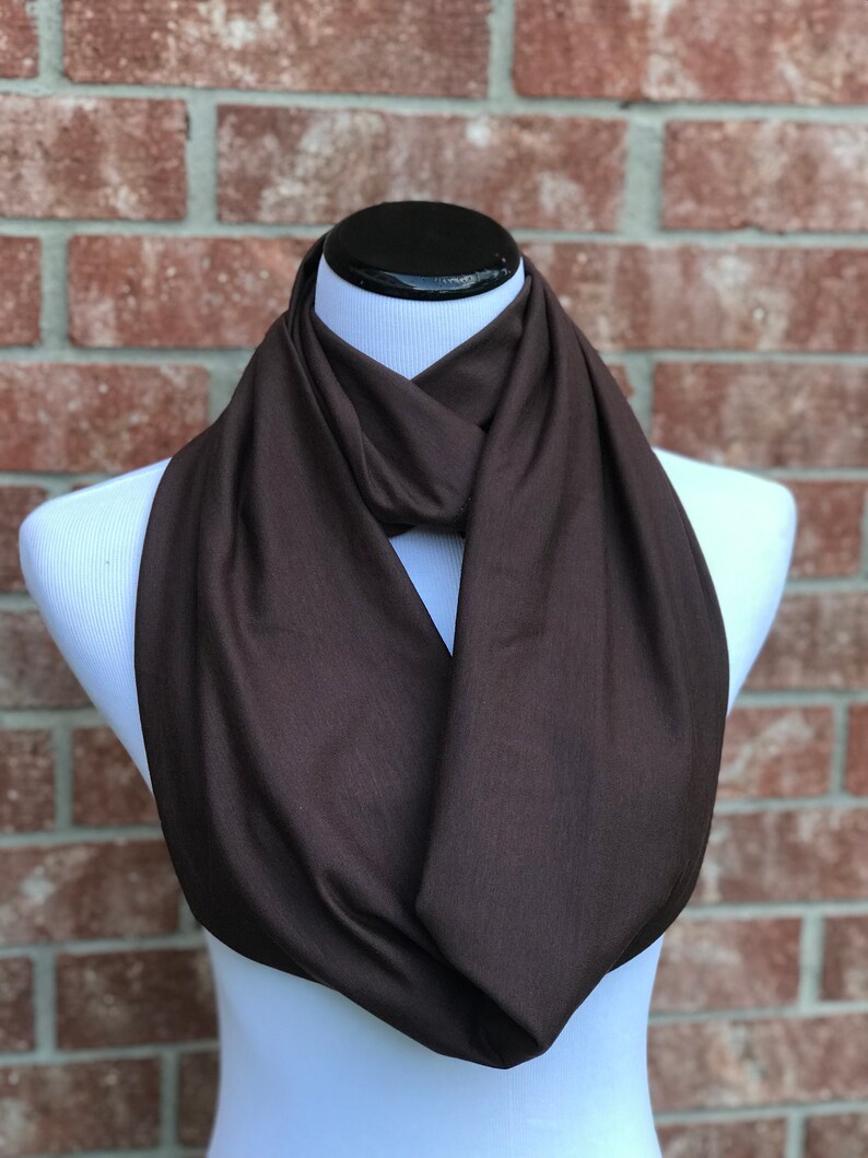 Brown Scarf Chocolate Brown Infinity Scarf Loop Scarf Circle | Etsy