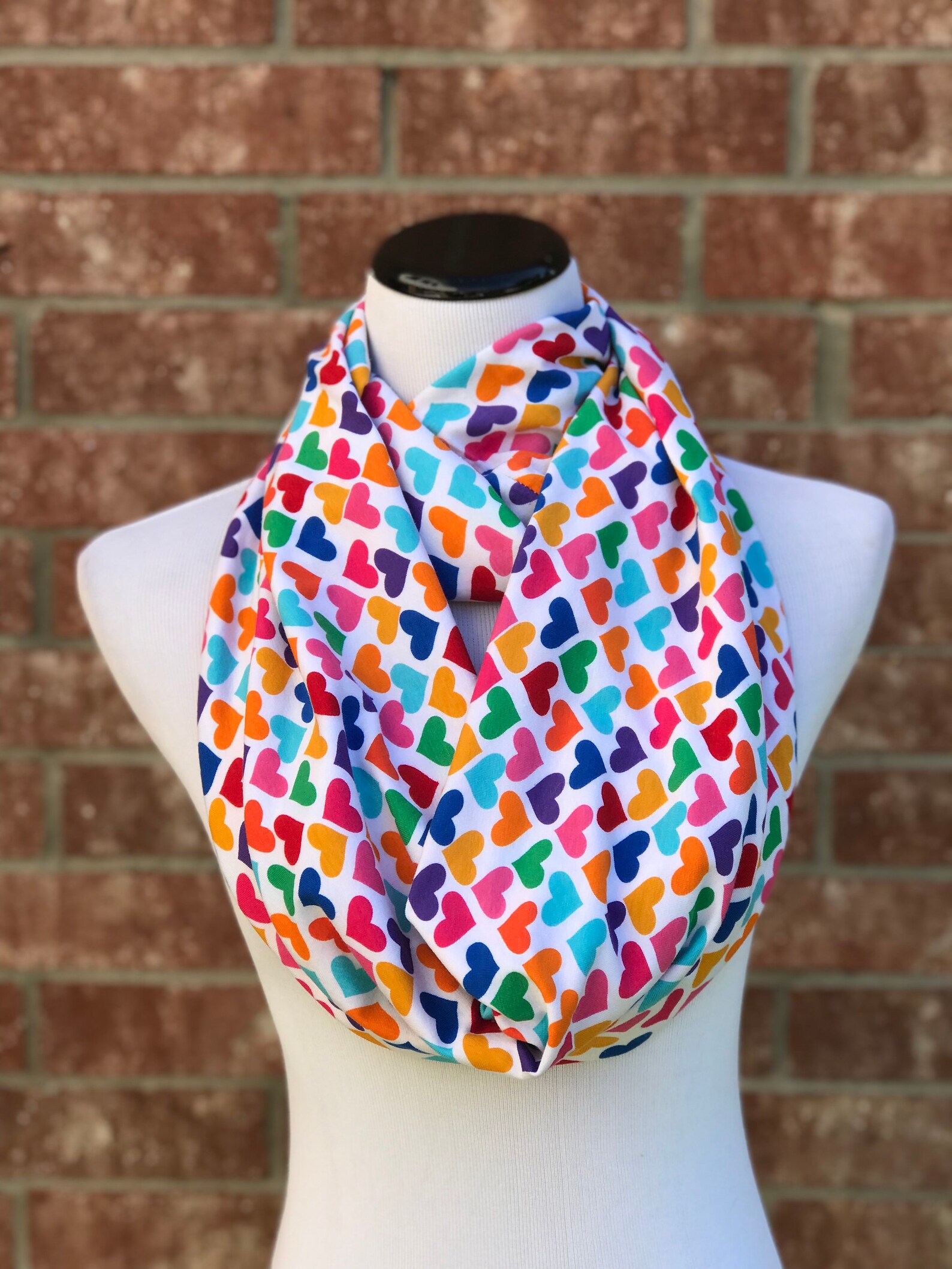 Valentine's Day Scarf Hearts Scarf Pink Yellow Green Blue - Etsy