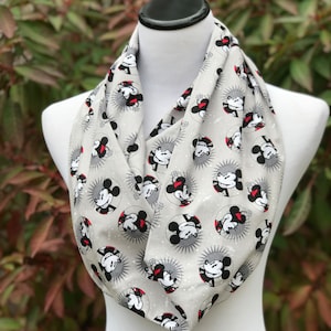 Mickey Scarf Mouse Scarf Cotton Infinity Scarf for Mickey Lovers Scarf ...