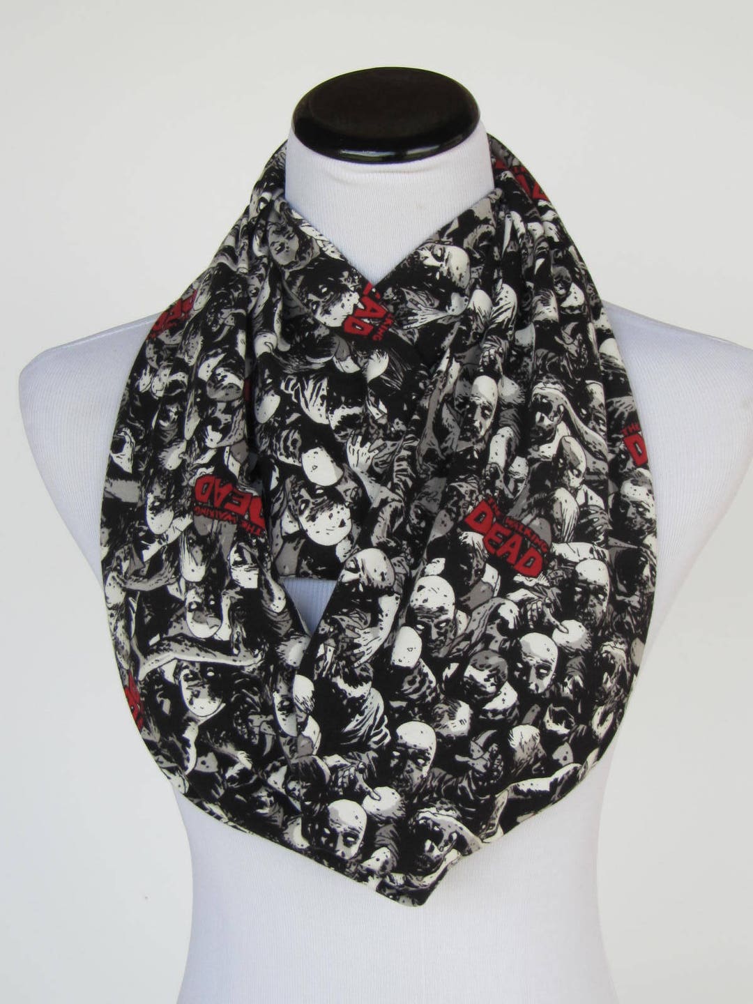 Walking Dead Scarf Zombies Scarf Halloween Scarf Black Infinity Scarf ...