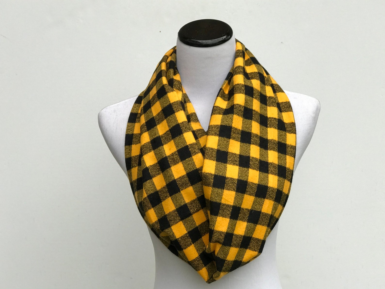 Plaid Scarf Mustard Scarf Yellow Black Buffalo Plaid Scarf - Etsy