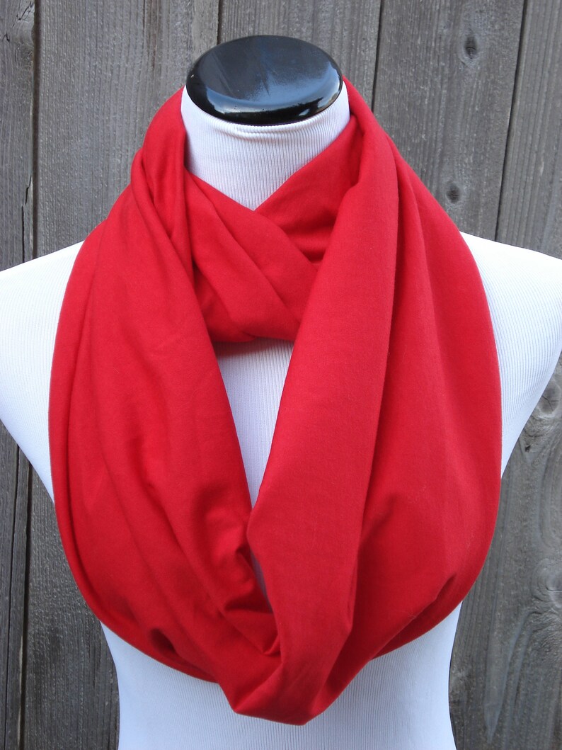 Red Scarf Valentine's Day Scarf Christmas Red Infinity - Etsy