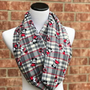 Mickey Scarf Mouse Scarf Infinity Scarf for Mickey Lovers Scarf Plaid ...