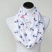 Nautical Scarf Reversible Infinity Scarf Red Navy Blue Anchor Scarf ...