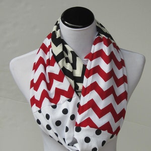 Atlanta Falcons Infinity Scarf Football Chevron and Polka Dot Scarf Red ...