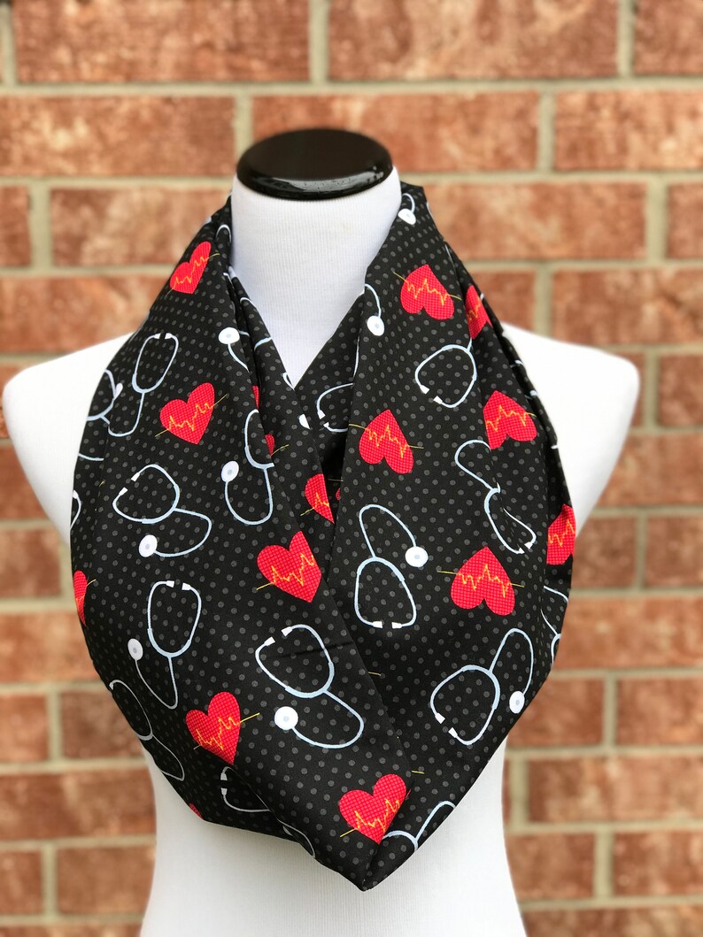 Valentine Day Heart Scarf Red Black Dot Heartbeat Scarf - Etsy