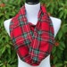 Red Green Scarf Christmas Scarf Chevron Infinity Scarf Colorblock Scarf ...