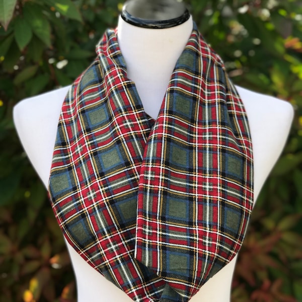 Plaid Infinity Scarf - Etsy