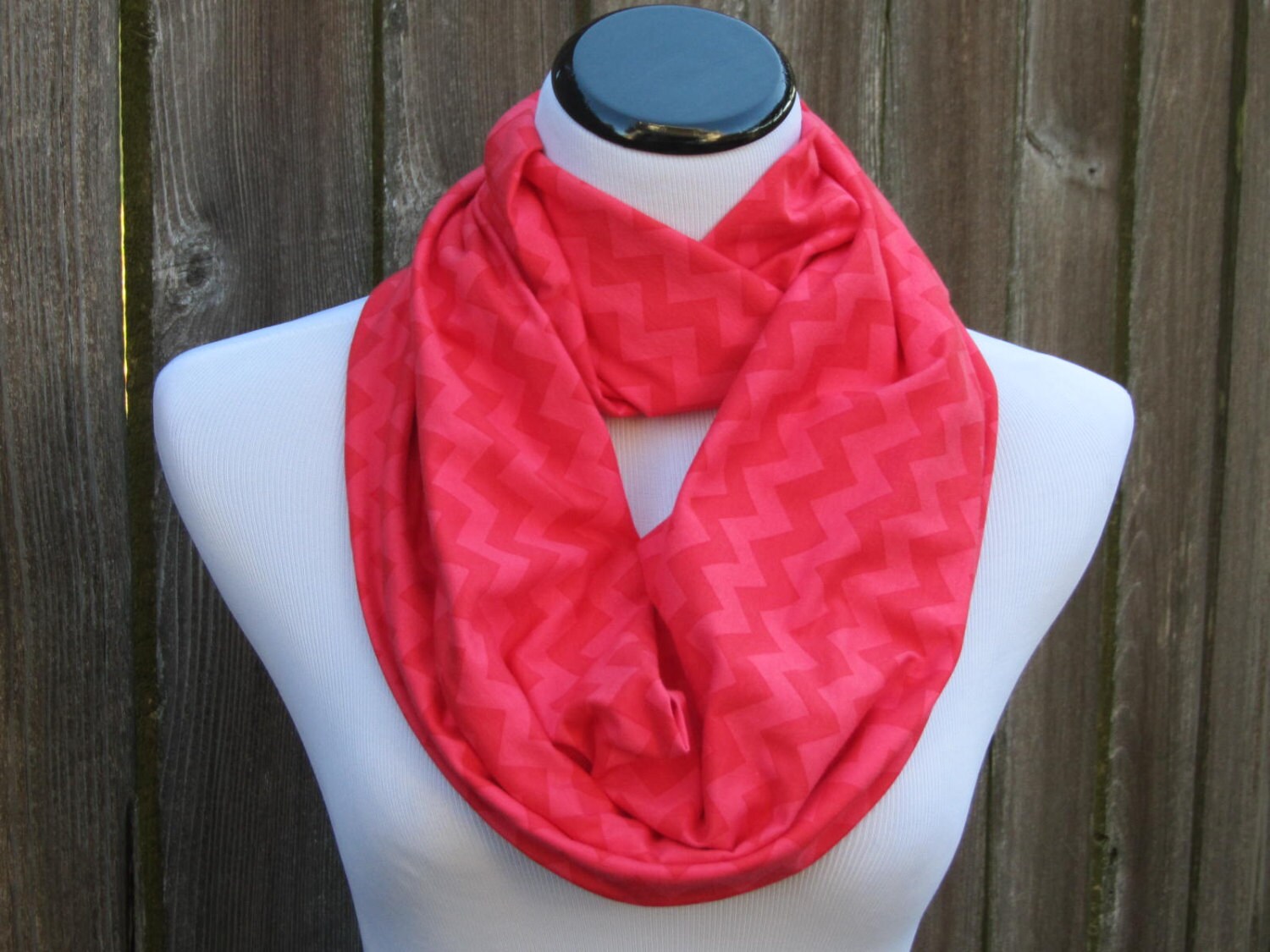 Red Scarf Chevron Scarf Bright Scarf Red Chevron Infinity - Etsy