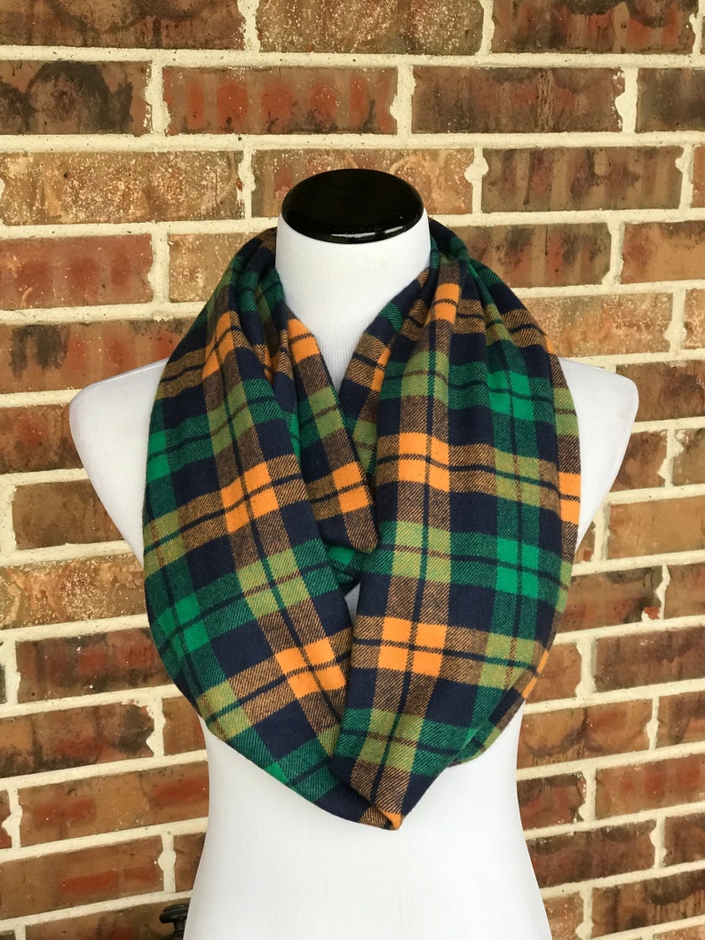 Autumn Scarf Plaid Scarf Rustic Brown Mustard Blue Green Scarf Warm ...