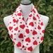 Hearts Scarf Valentine's Day Scarf Infinity Scarf White Red Hearts ...