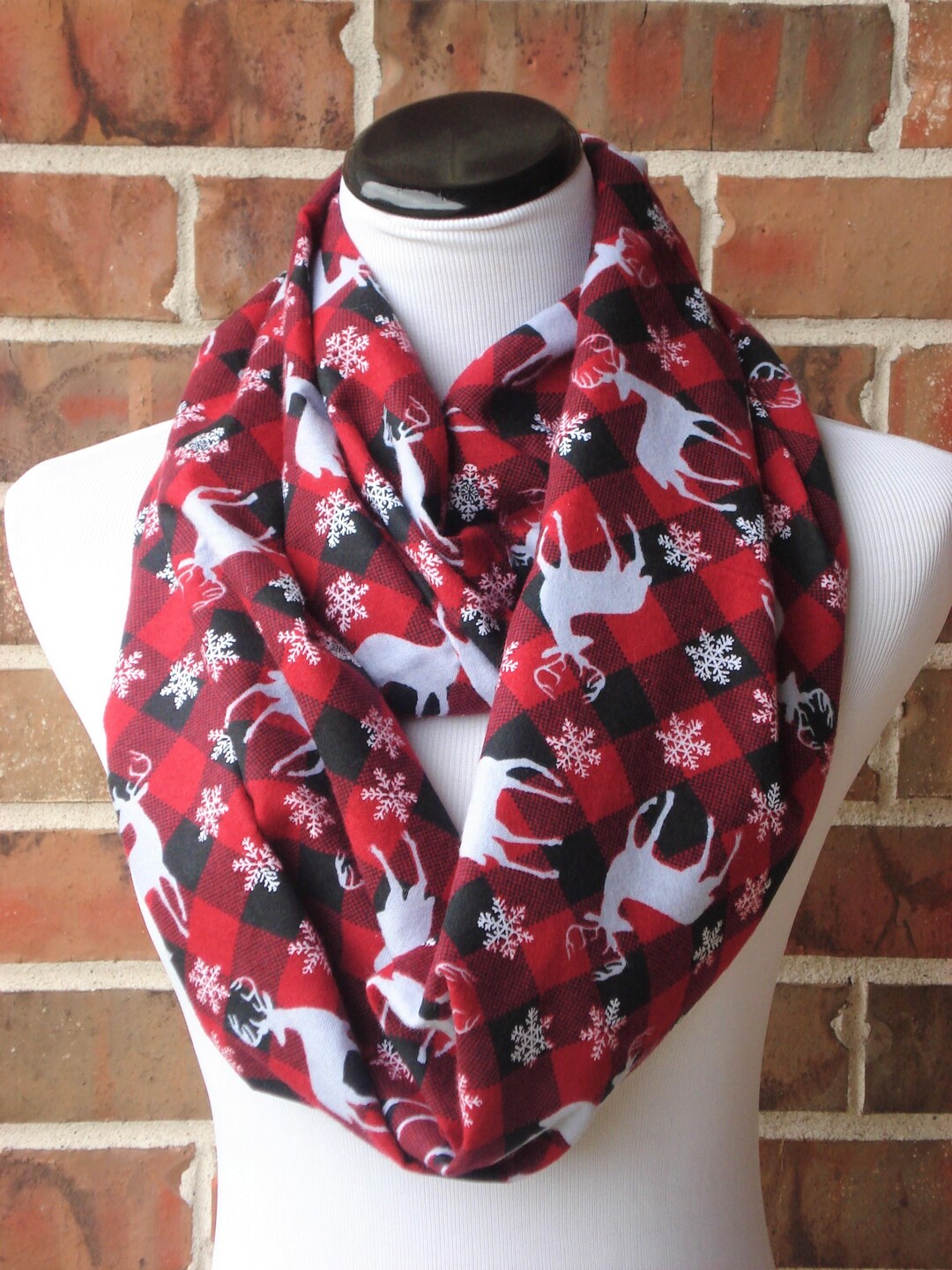 Christmas Scarf Nordic Scandinavian Infinity Scarf Warm Flannel Scarf ...