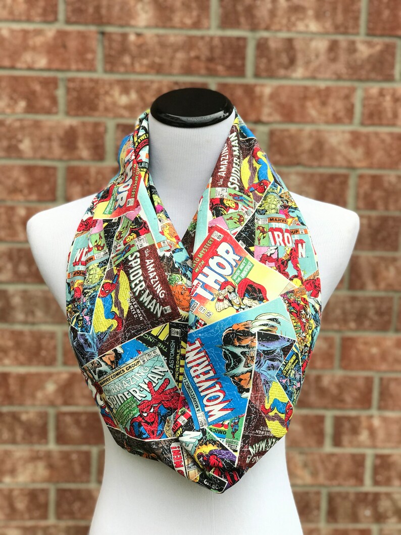 Marvel Scarf Comics Scarf Infinity Scarf for Comics Lovers | Etsy